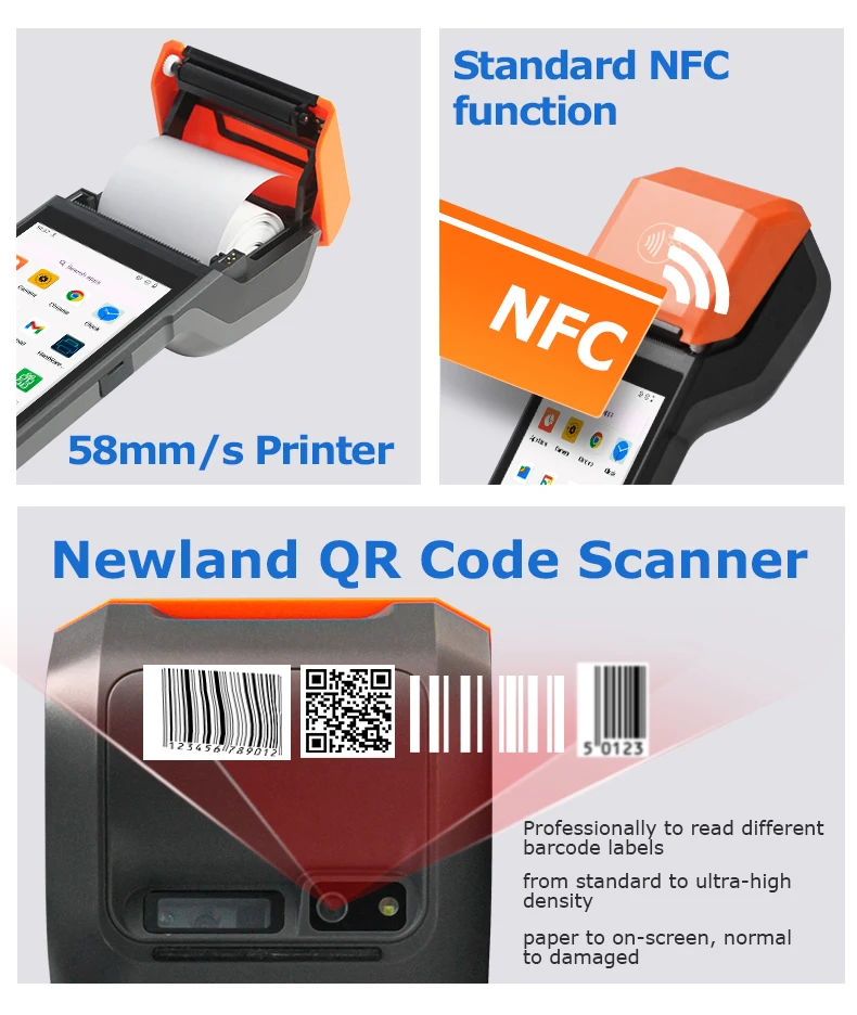 POS Terminal Android 13 8 Core Handheld Smart POS Printer