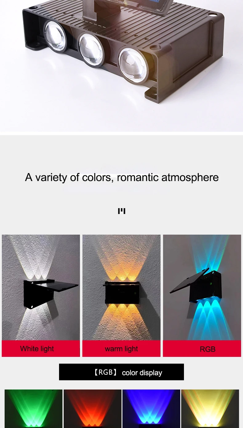 Up and down Balacony Solar Light Decoration LED Solar Side Light