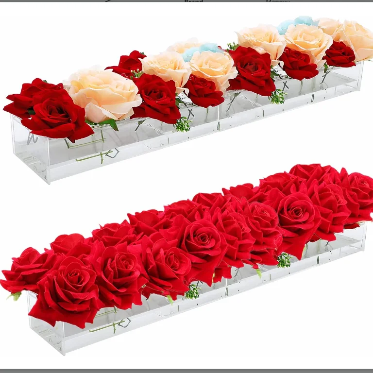 Acrylic Flower Vase Rectangular,Clear Floral Centerpiece For Dining ...