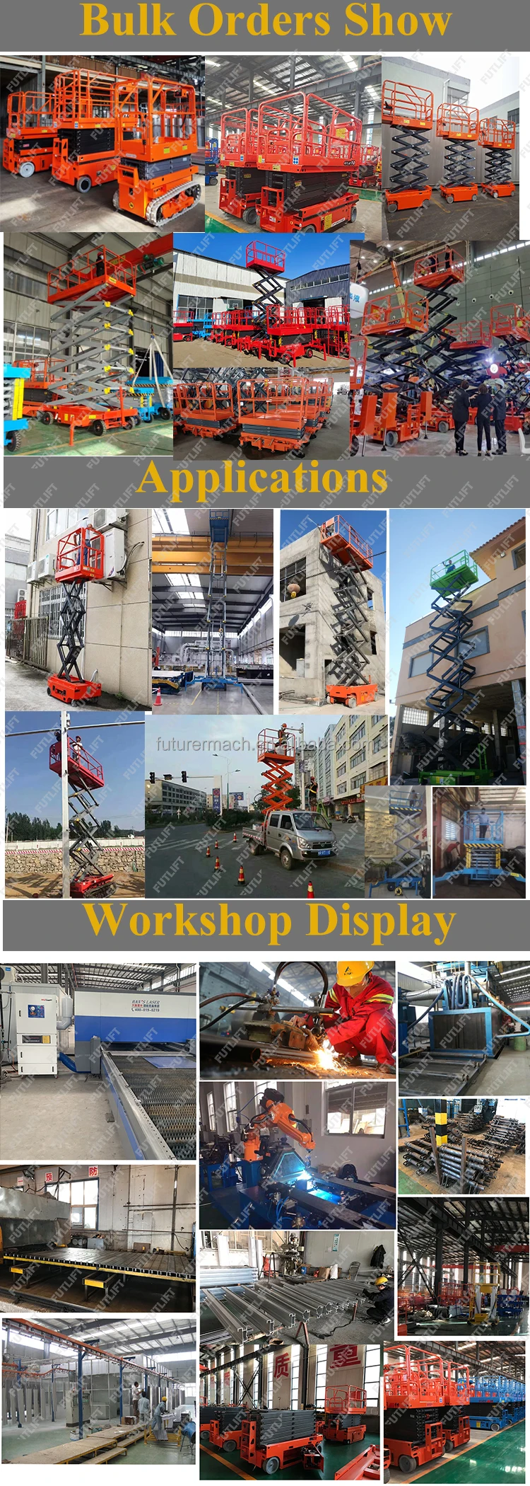 11m Portable push lifter hydraulic scaffold mobile electric scissor ...