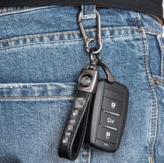 Leather Car Keychain For Car Brands Handmade Premium Metal Key Ring ...