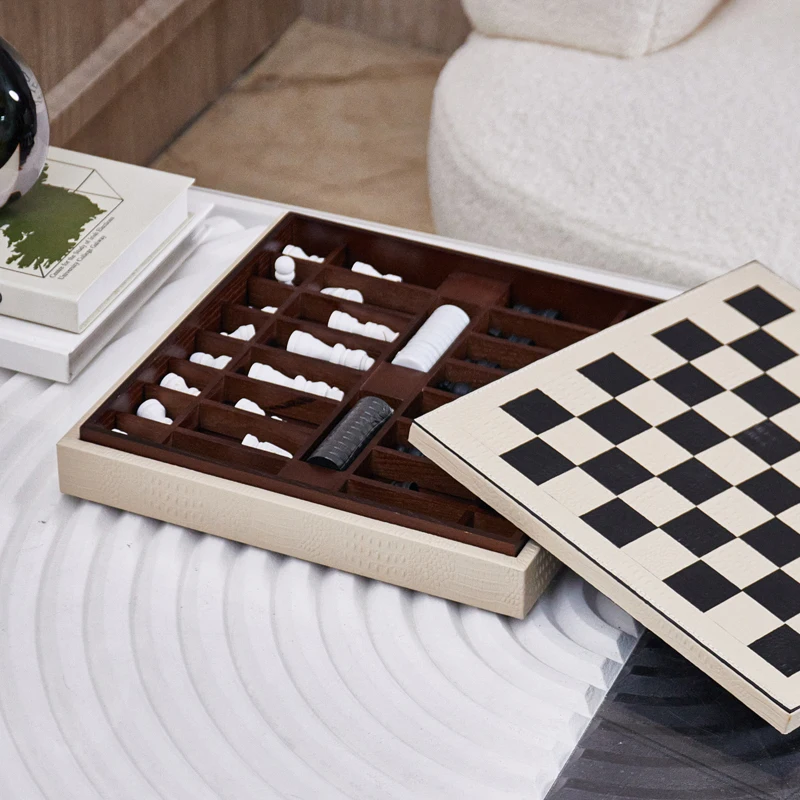Modern Luxury Black Leather Made Chessboard Modern Style Home ...