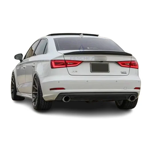 Hk Style Carbon Fiber Rear Spoiler For Audi A3 S3 2014-2020 Carbon ...