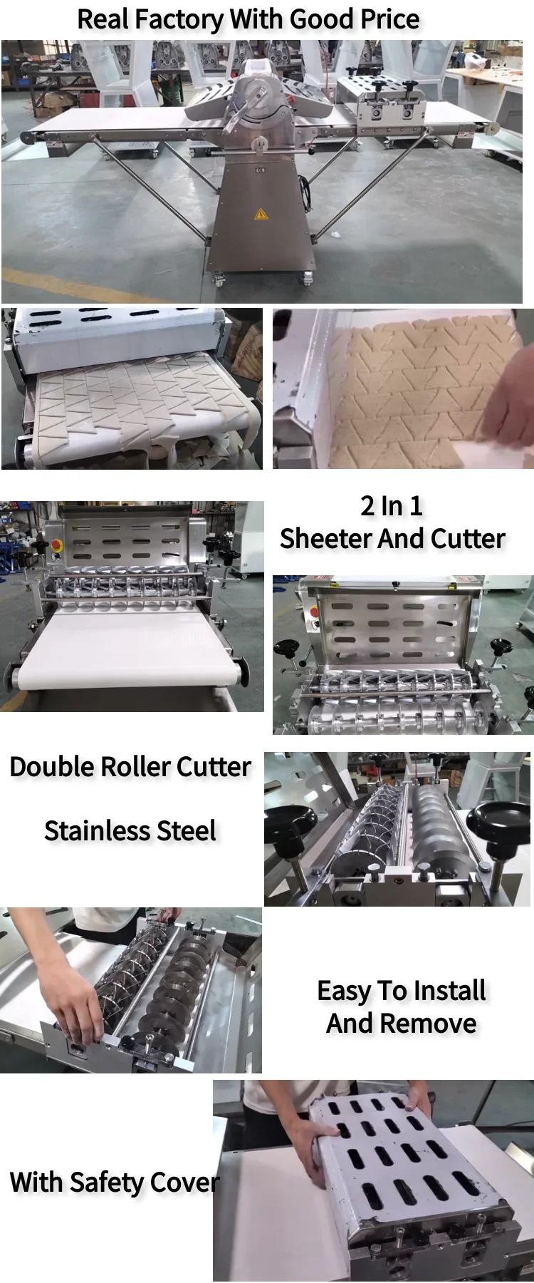 Big Electric Pizza Automatic Table Top Dough Sheeter & Cutter