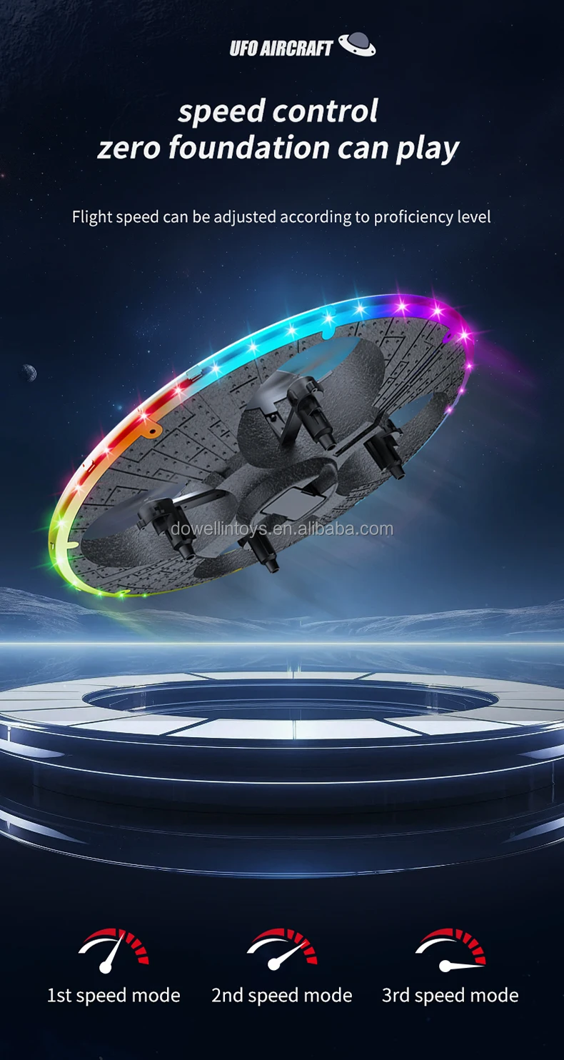 Dowellin UFO Drone for Kids & Beginners - RC Quadcopter with Light ...