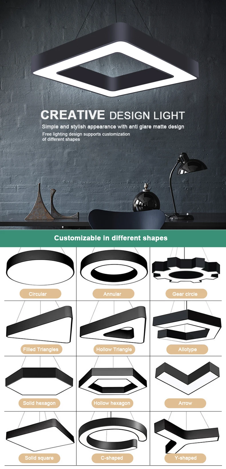 Customized Office Lighting Fixtures Modern Pendant Light Ceiling Light ...