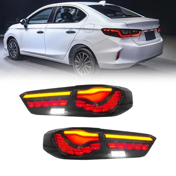 Upgrade Smoked/red Dragon Scale Led Taillights For Honda City Tail ...