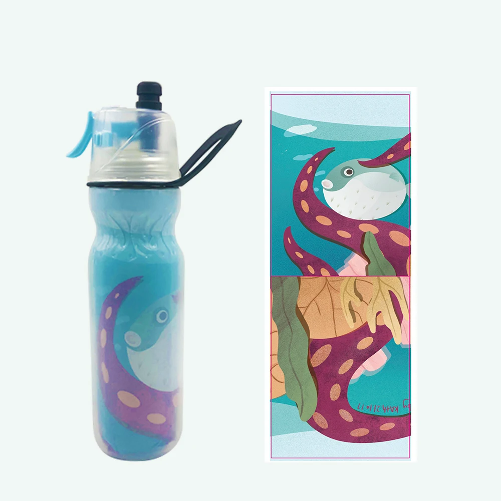 Mist 'N Sip Misting Water Bottle - 20 Oz Tie Dye Blue