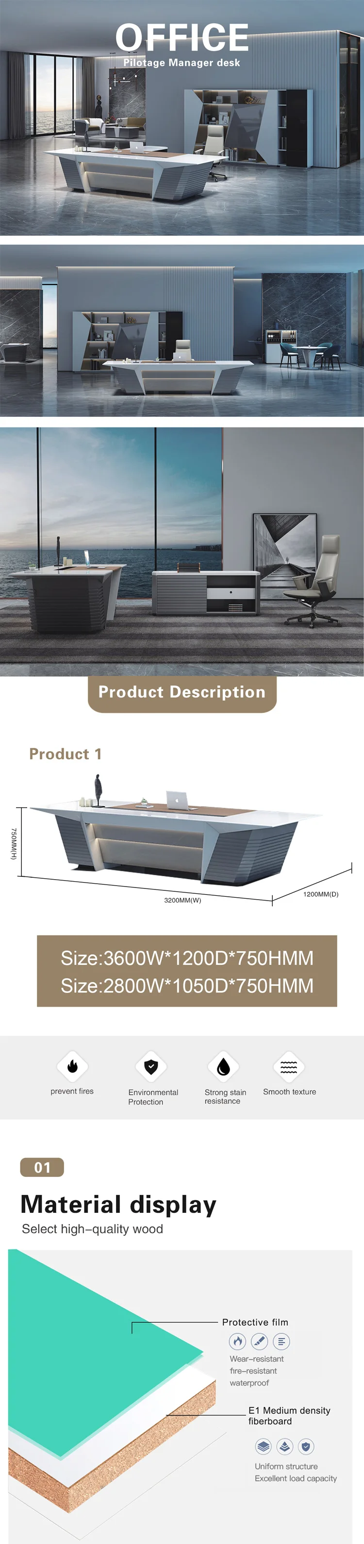 Modern Luxury CEO Office Table - High Quality & Stylish