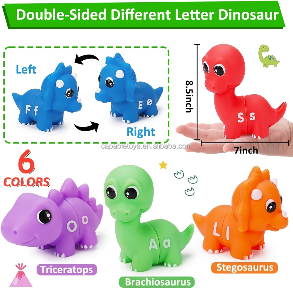 Montessori Alphabet Letters Matching Dinosaur Learning Toy 26 Abc ...
