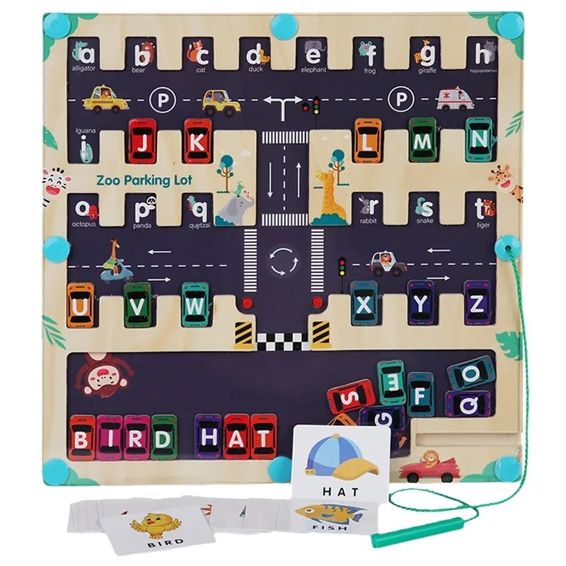 Magnetic Alphabet Maze Letter Puzzle Sensory Board Preschool Learning ...