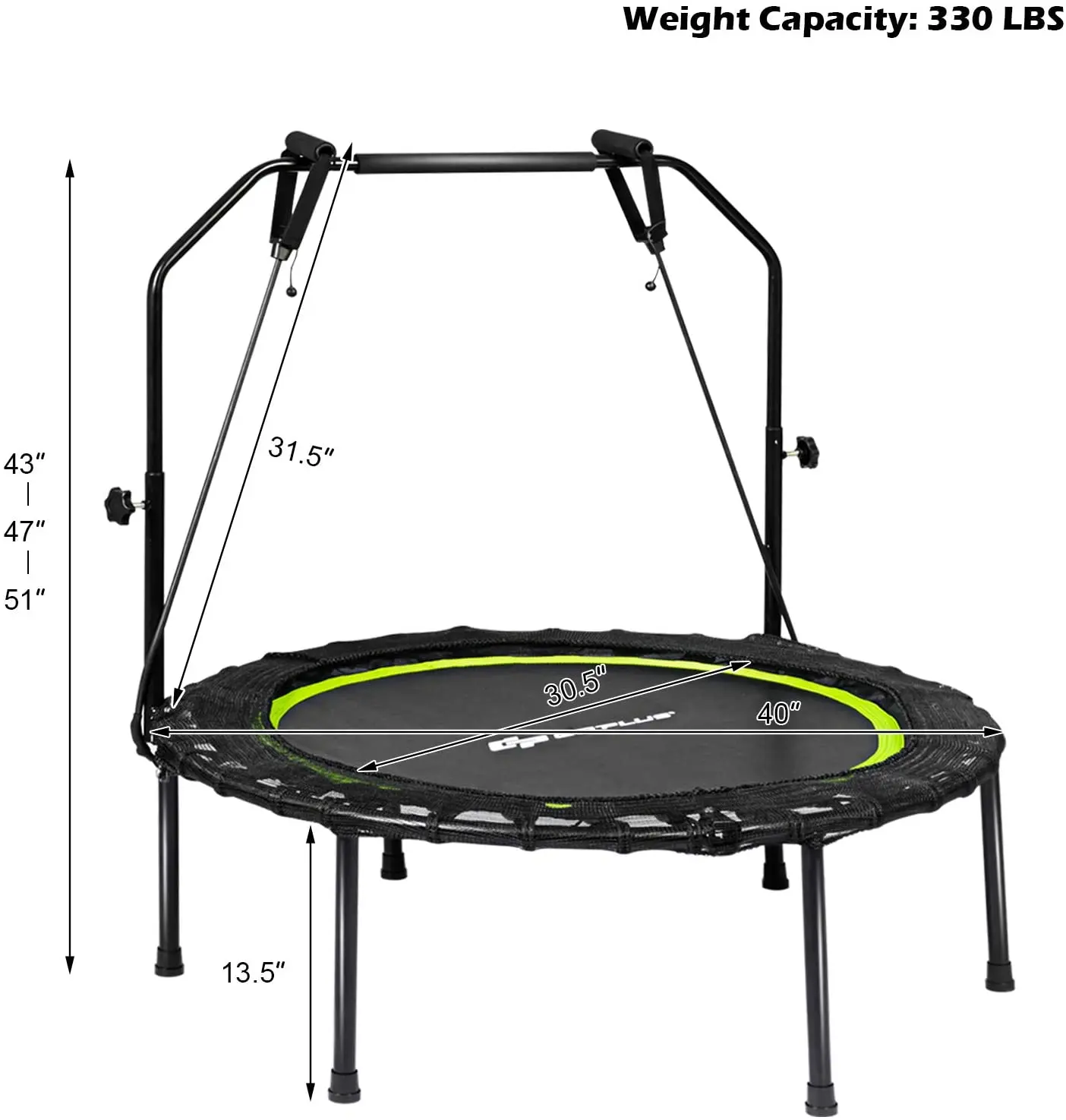 Mini Trampoline Rebounder - Indoor Trampoline For Adults - Portable ...