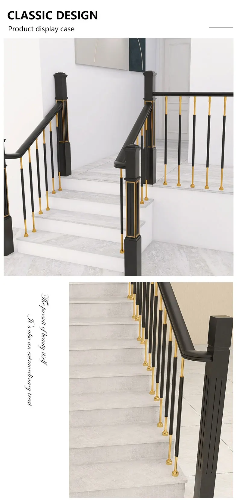 Modern Design Interior Staircase Railing Decoration with Aluminum ...