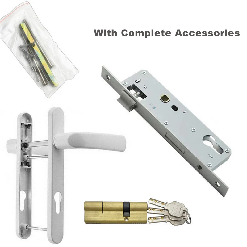Customized Aluminum Alloy Double Sided Key Door Handle Security Door ...