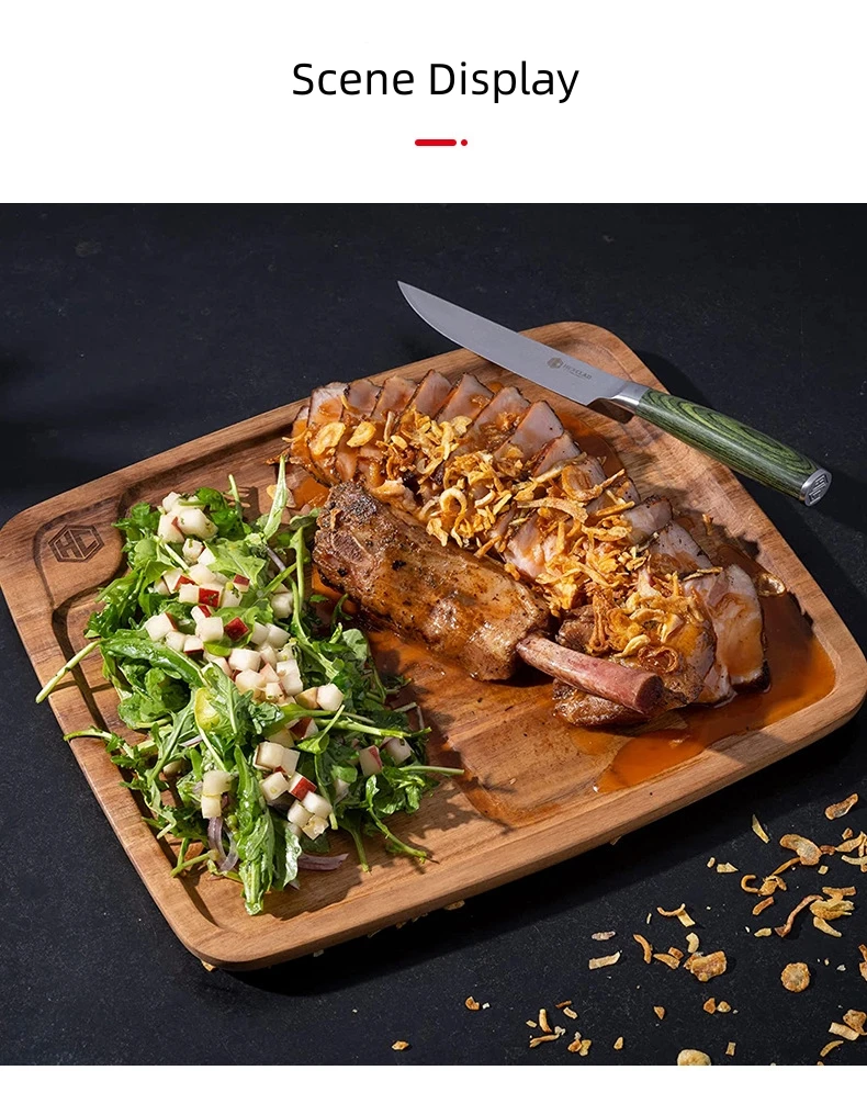 Acacia Steak Board - Sustainable, Solid Wood Dinner Plate