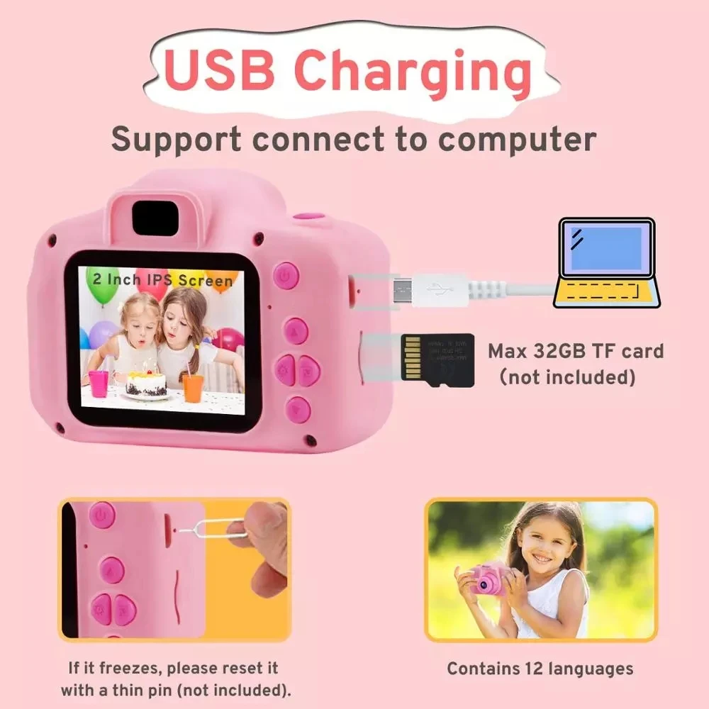 D2000 Mini Camera Hd Toys Camera 2.0" Kids Digital Camera For For ...