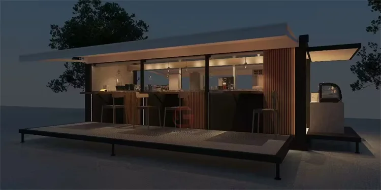 20ft Shipping Container Bar Restaurant with Fully Equipped Kitchen