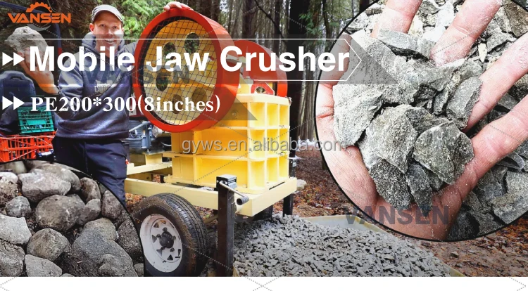 Mobile PE200x300 Stone Jaw Crusher Machine - Portable Rock Crusher for ...