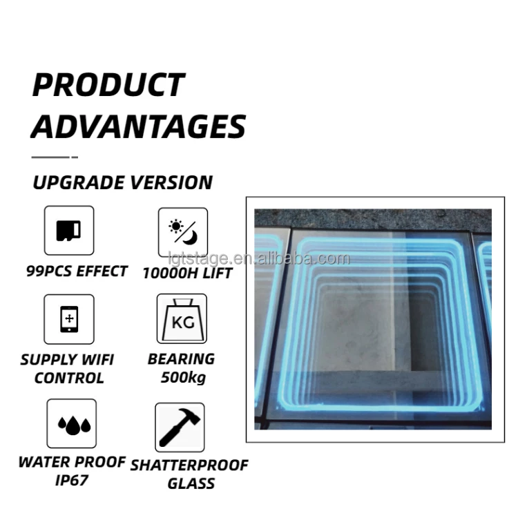 LGT 3D Starry Dance Floor LED Star Mirror Tile Light for Weddings ...