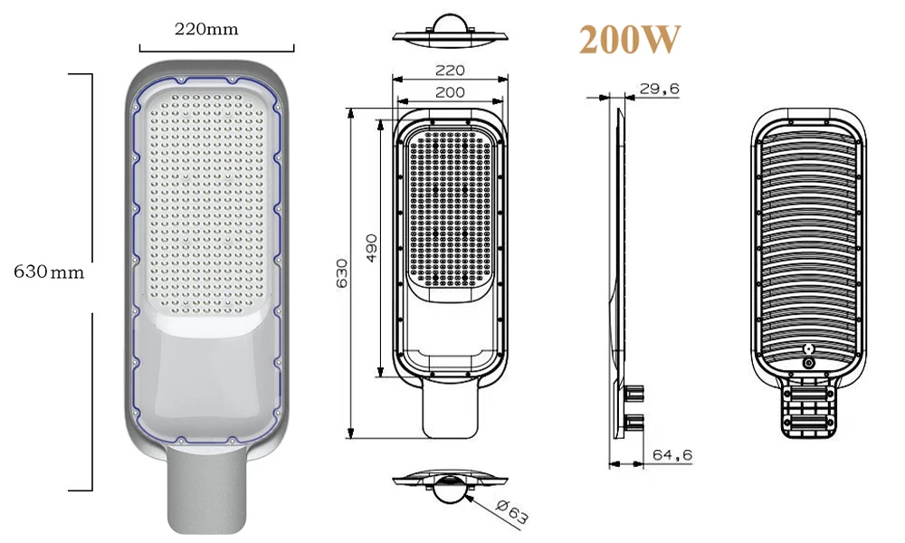 Ultra Slim IP65 Waterproof 100W LED Street Light for Roads Driveways ...