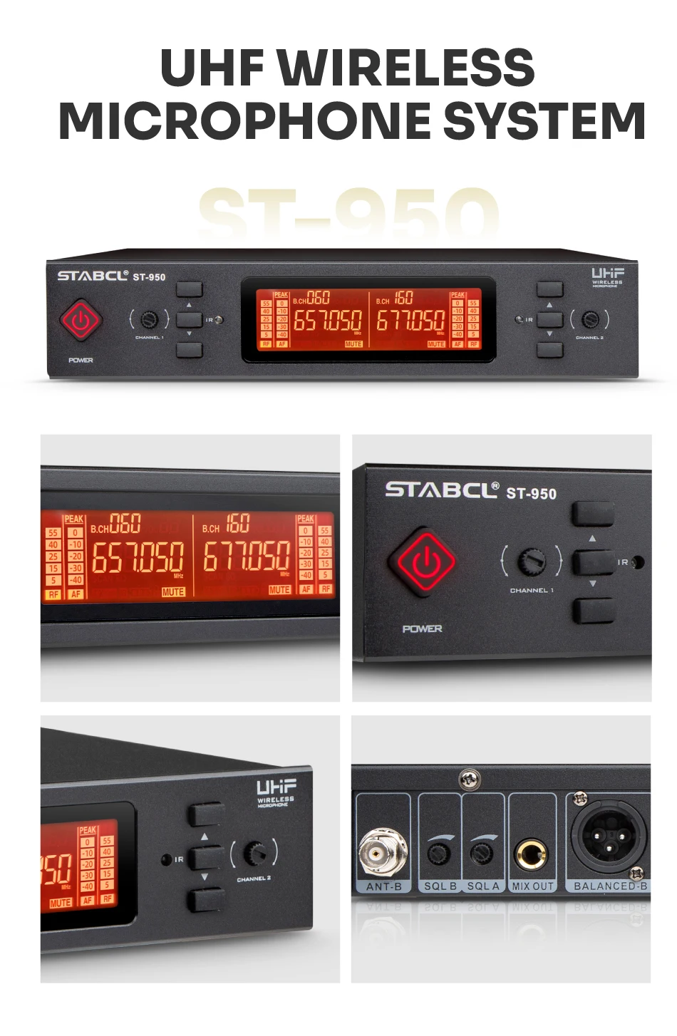 2 Channel Metal Uhf Cordless Mic Professional Wireless Karaoke ...