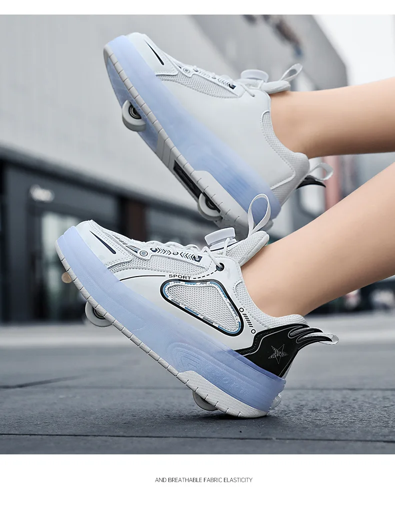 New Arrival Walking Shoes for Girls Double Wheel Invisible Roller ...