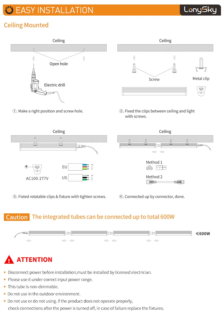 Curved Lens Pir Sensor Optional Commercial Lighting T8 Integrated Led ...