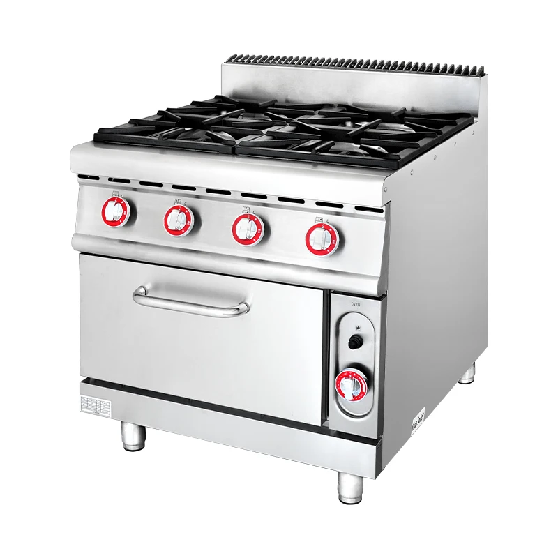 Linkrich 4-Burner Gas Stove Oven - Stainless Steel Cooker