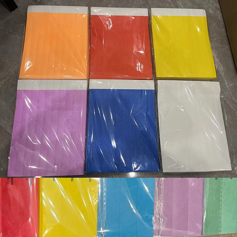 Neon Solid Color Printable Blank Dupont Tyvek Wristbands