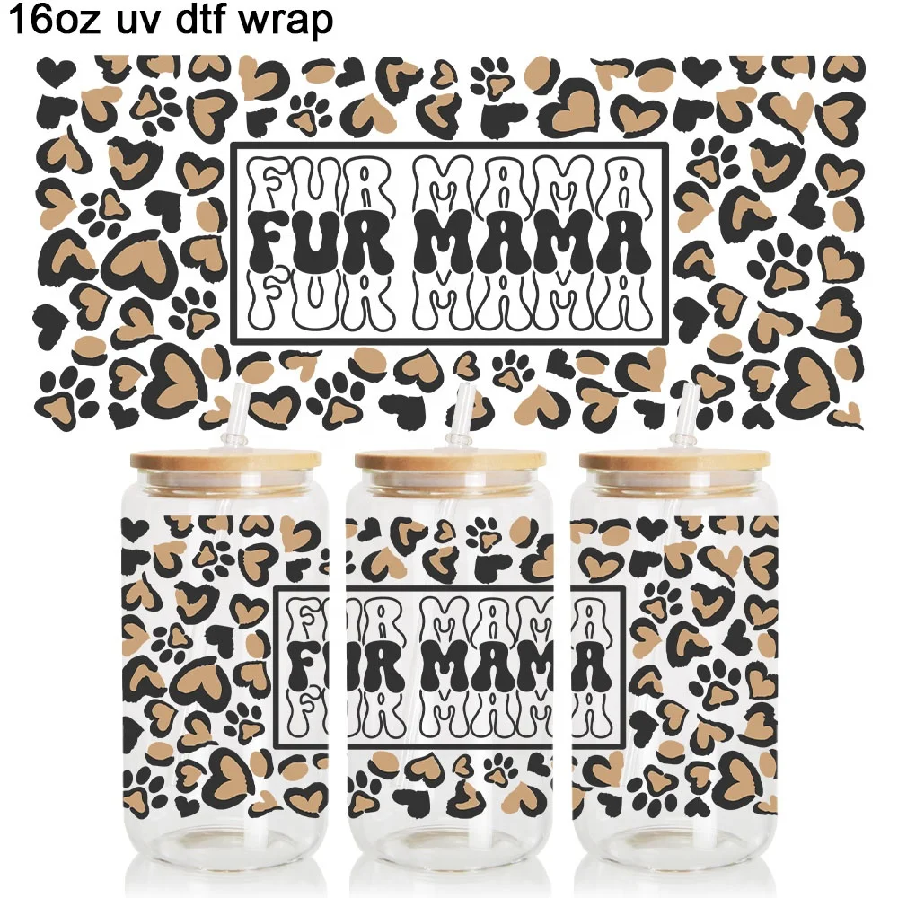 Wholesale Custom 16 Oz Uv Dtf Cup Wrap Dog Mom Transfers Ready To Ship ...