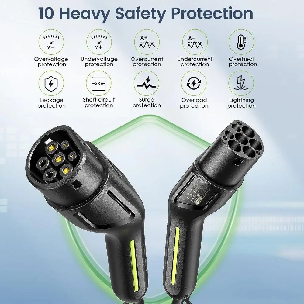 32a 7kw Ev Charger Cable Type 2 To Type Ev Charger 5m Long Cable ...