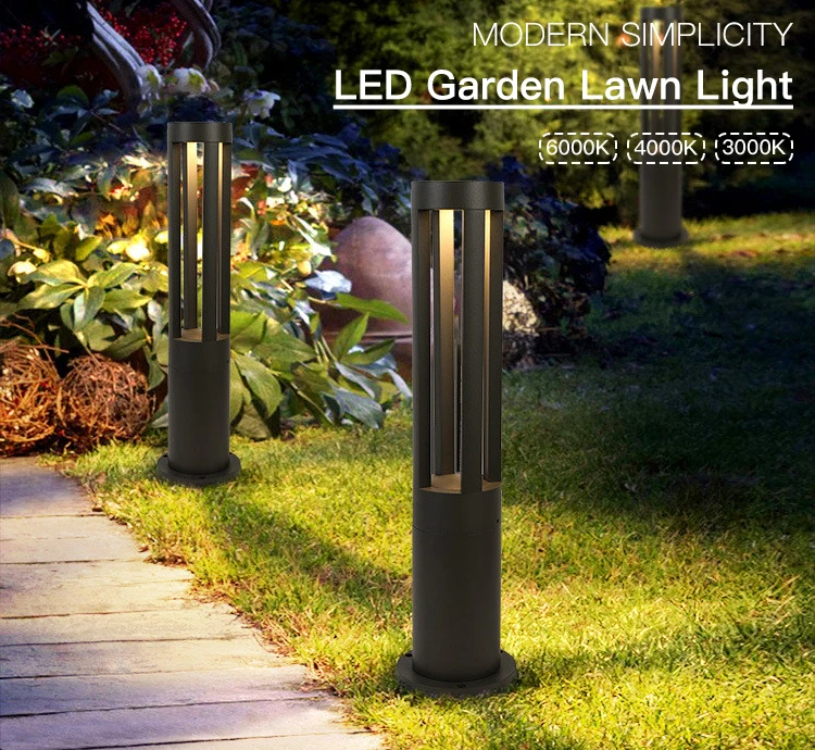 Lnjami Outdoor Waterproof Ip65 Led Bollard Garden Lawn Light For Landscape Yard Pathway Garden ...