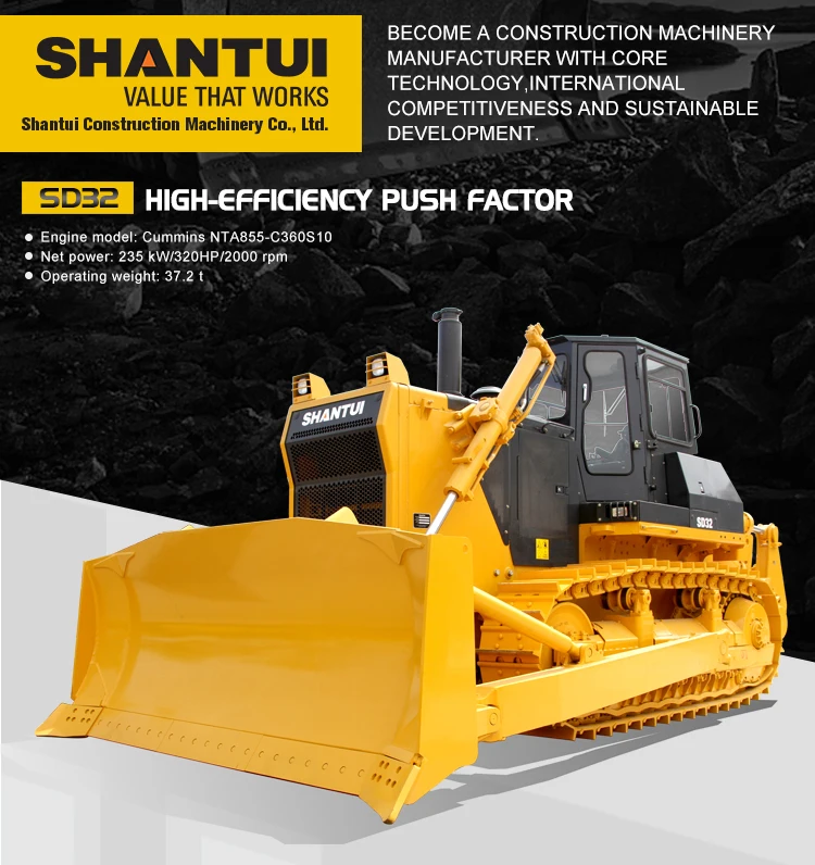 China Shantui Dozer 320hp Crawler Track Bulldozer Sd32 - Buy Bulldozer ...