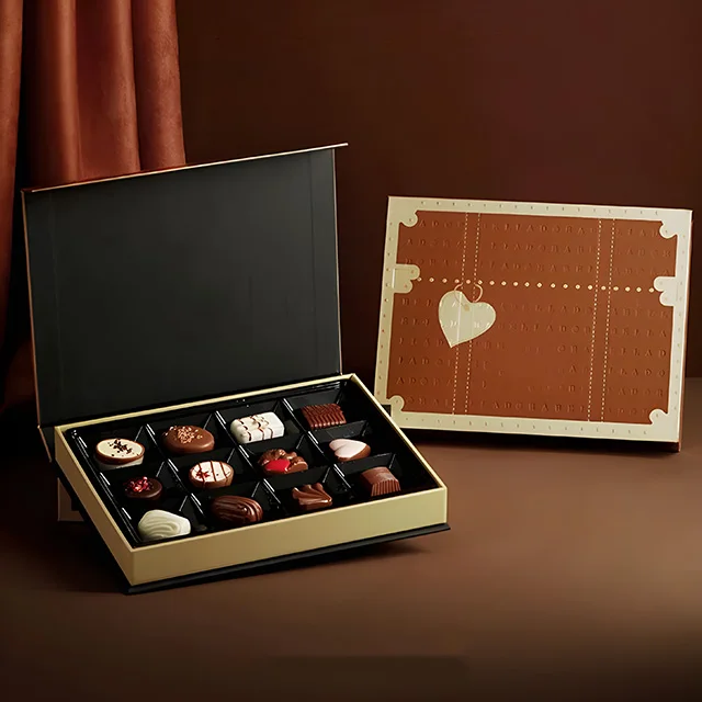 Luxury Custom Chocolates Packaging Boxes Sets for Wedding Festive Book ...
