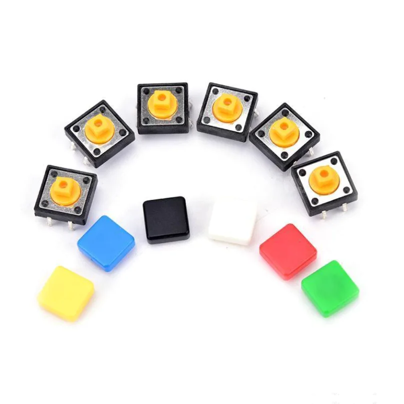 Tactile Push Button Switch Momentary Micro Switch Button + Tact Cover ...