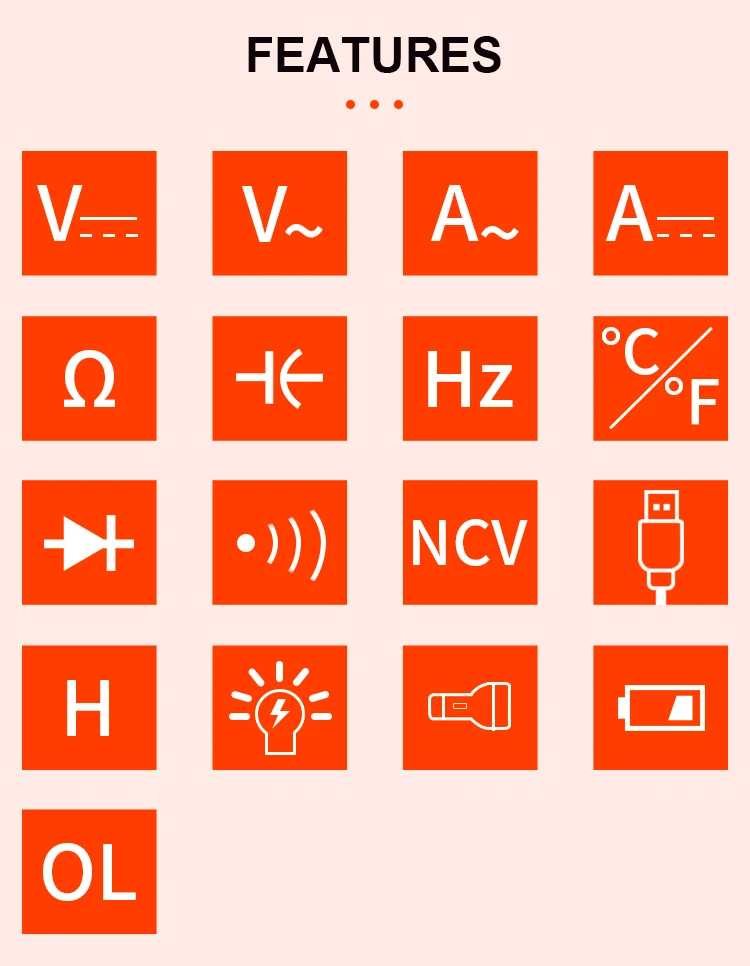 CZDANG FS899C Multimeter - 6000 Counts, Auto Range, Full Screen