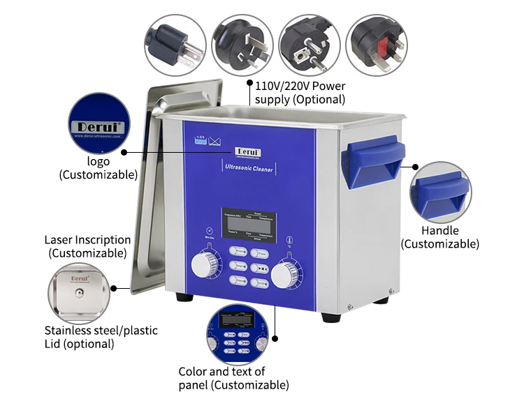 DERUI Ultrasonic Cleaner Ultrasonic Bath Dental Ultrasonic Cleaner 2.2L ...