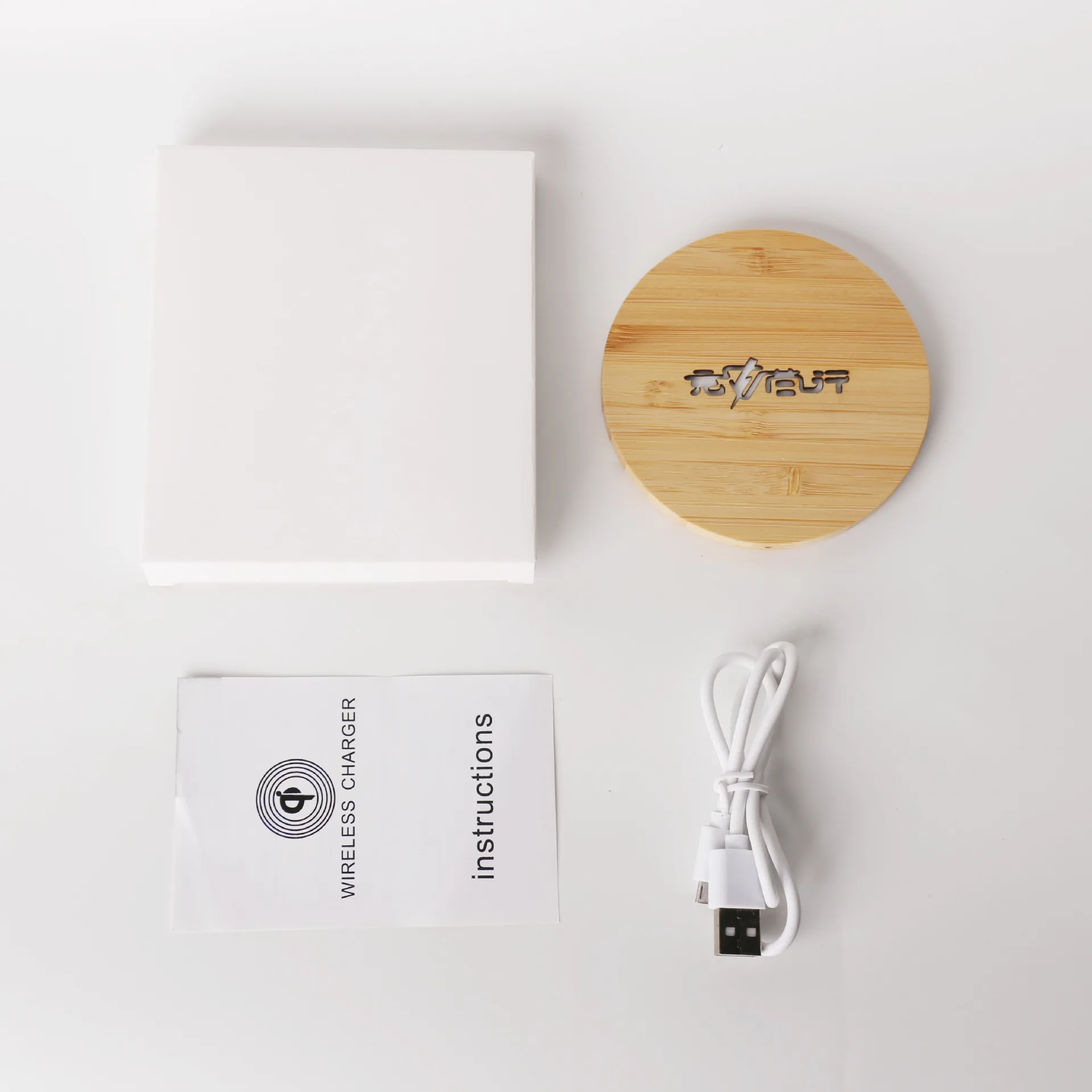 15w Bamboo Square Shape Wireless Charging Pad With Customized Led Light ...