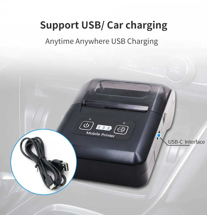 Portable 58mm Mini Wireless POS Receipt Printer 2" Mobile Bluetooth ...