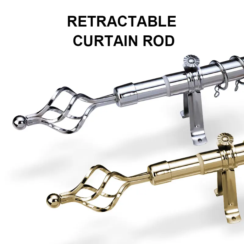 Retractable Curtain Rod Sets Economical Double Curtain Poles and Tracks ...