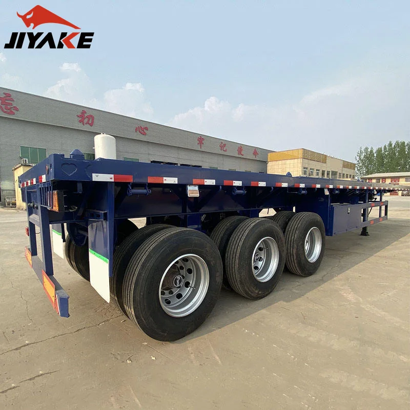 Hot Sale 40ft Flat Bed Load Capacity Trailers 40 Ton Tri Axle Flatbed ...
