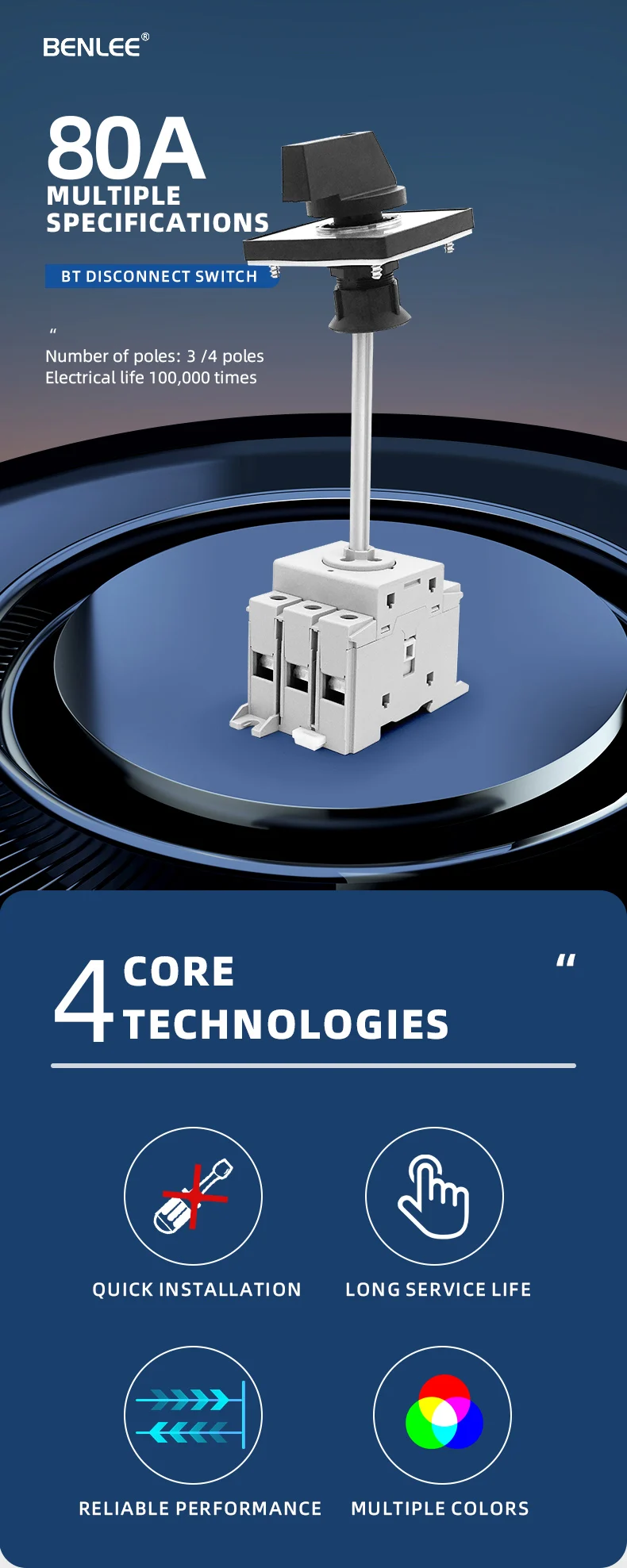 Benlee Door Interlock Isolator Switches 80a 3/4 P Factory Price ...