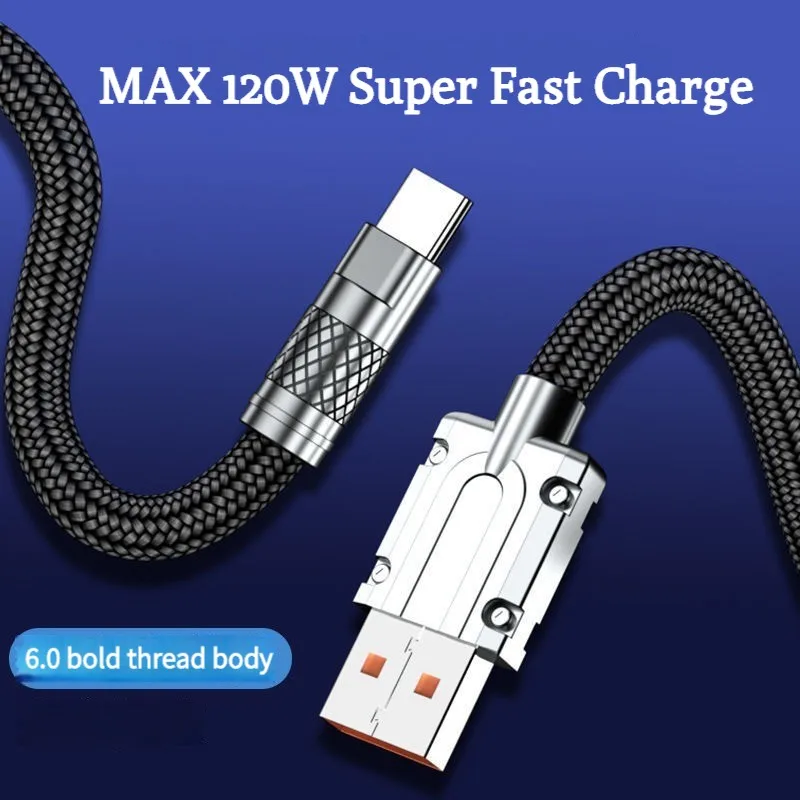 Braided Cable 120w Usb Type C Fast Charging Cable Data Line Cable 1m 1 ...