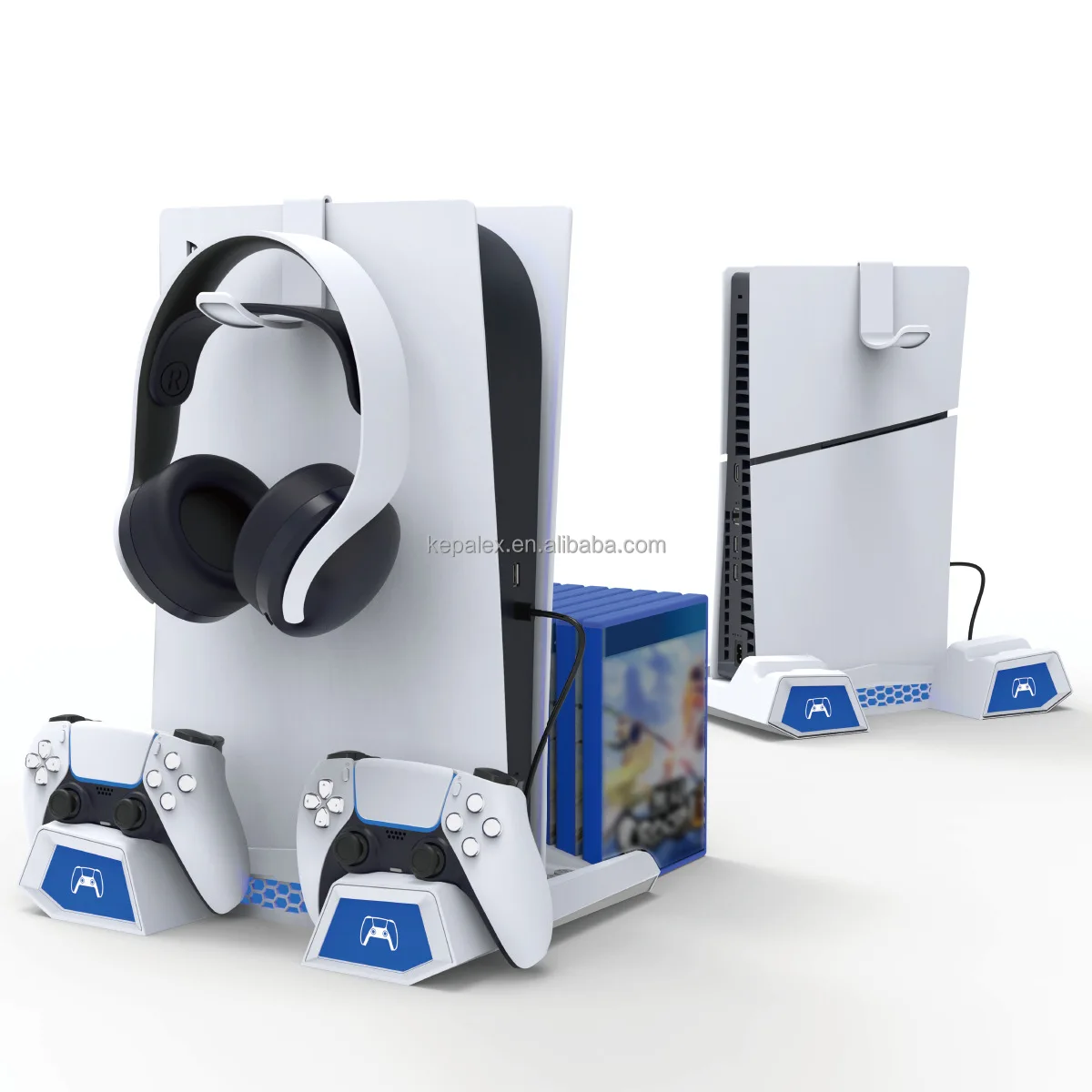 Vertical Stand For Ps5 Slim Cooling Base Charging Dock Headset Hanger ...