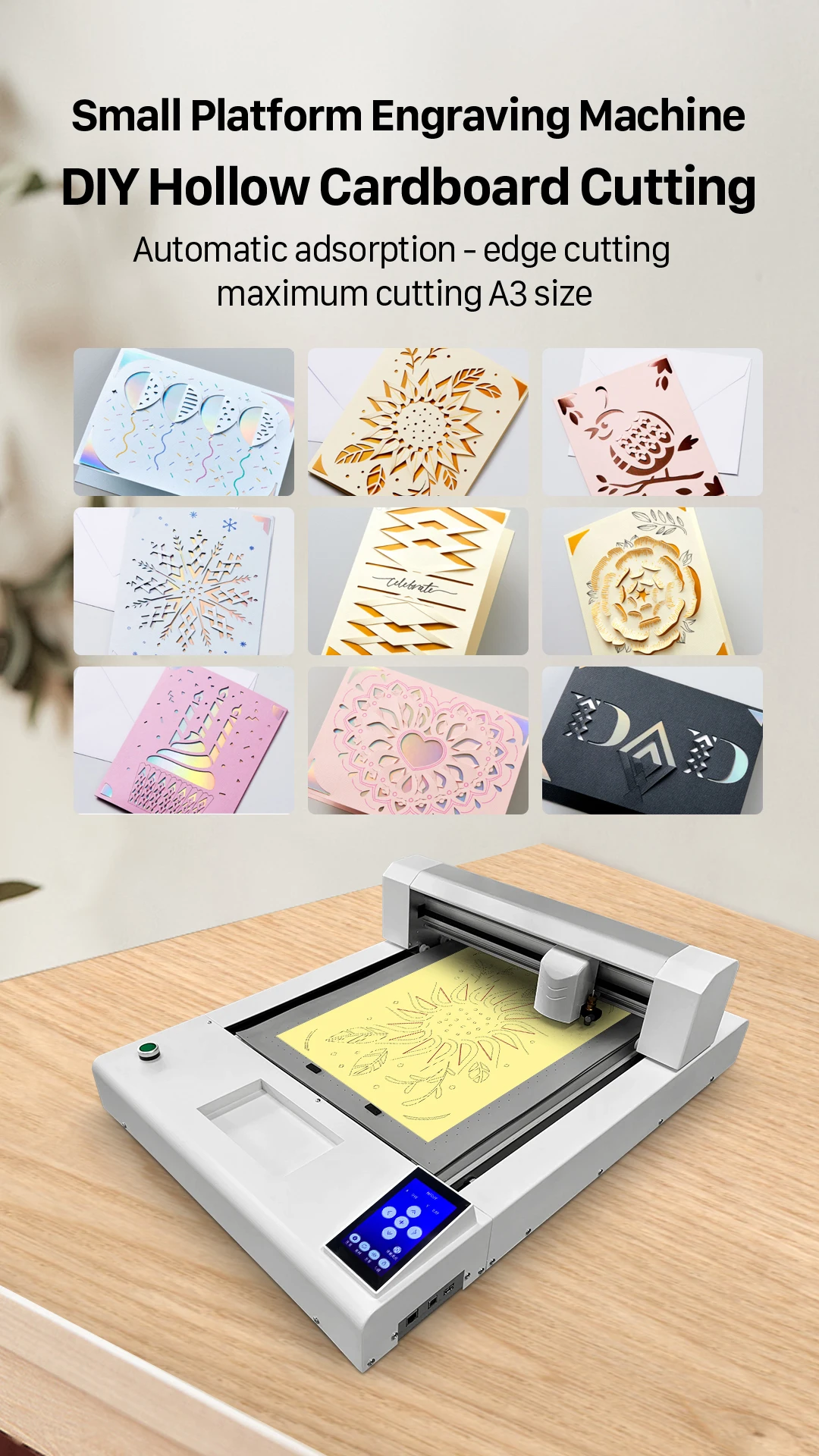 Factory A3+ Flatbed Cutter Plotter Double Head Cutting Creasing Box ...