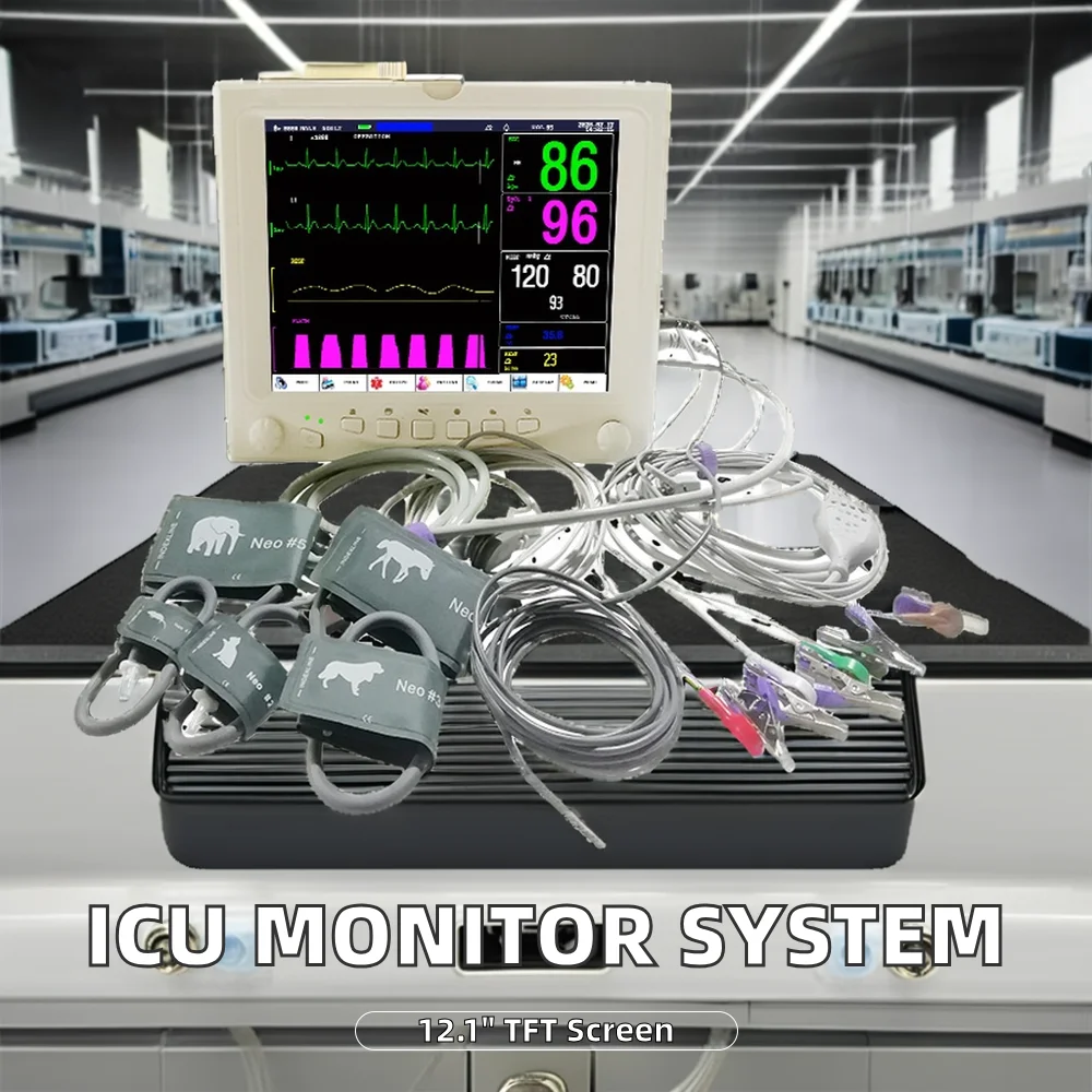 Veterinary ICU Fetal & Pet ECG Heart Rate Monitor with Touch Screen for ...