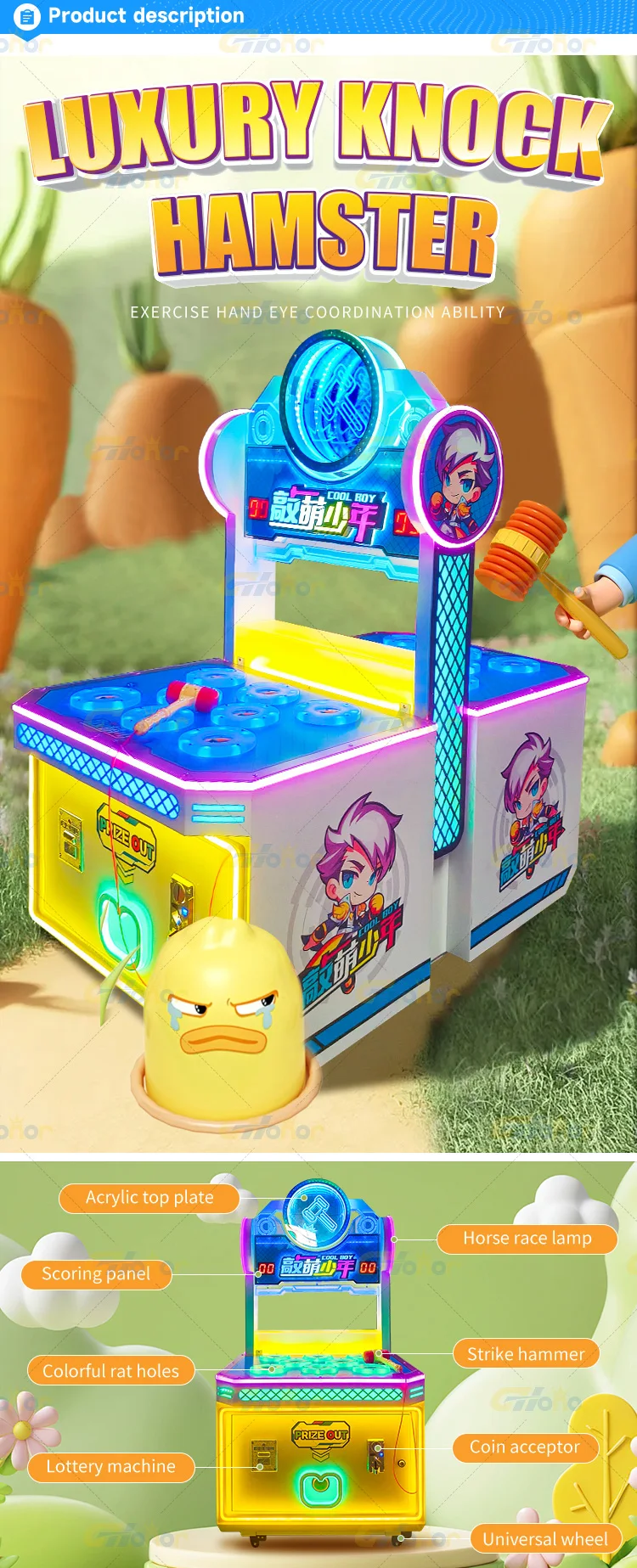 2025 New Type Amusement Machine Coin Operated Games 2 Player Knock Game ...