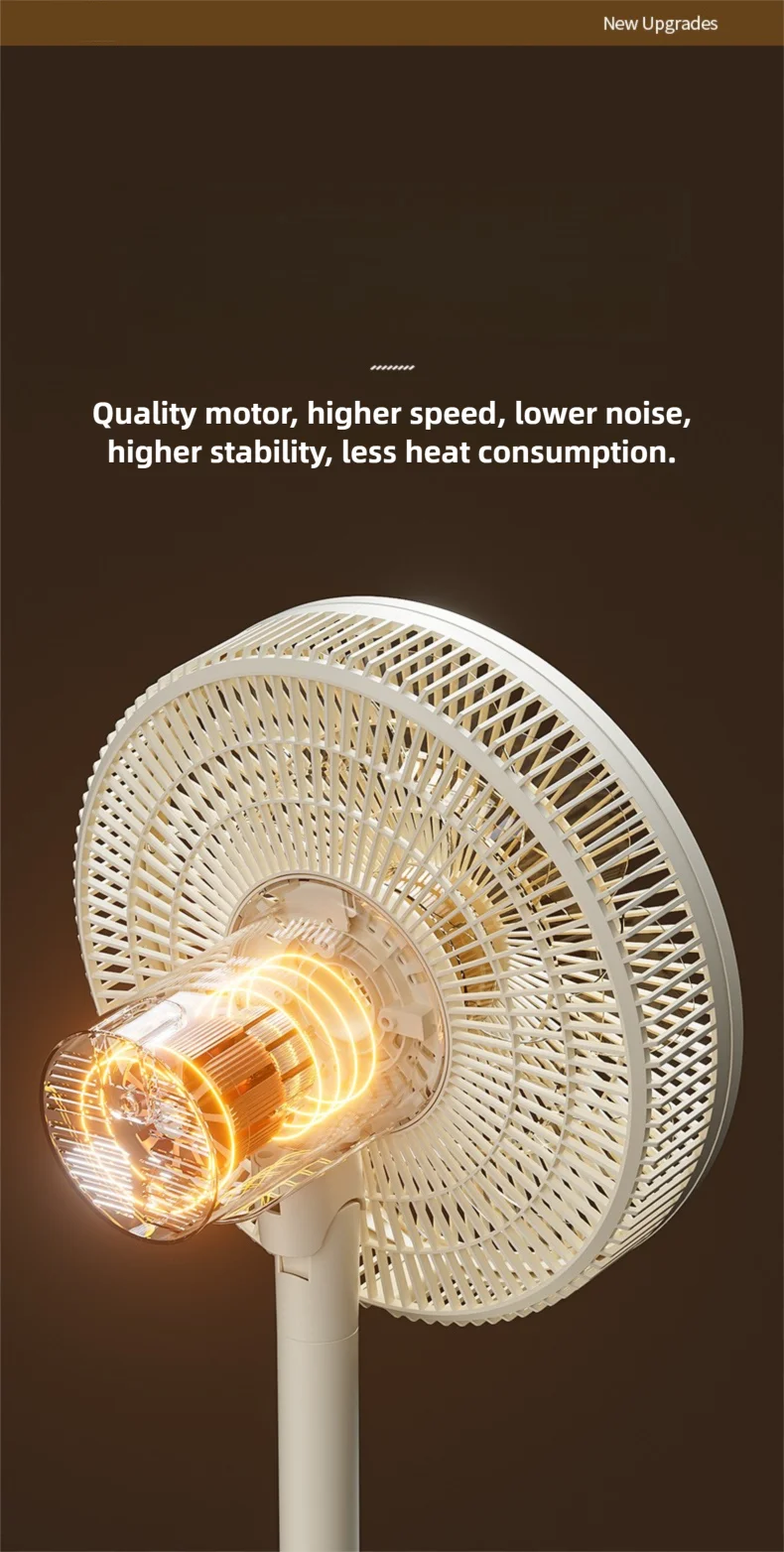 Portable Dc Solar Cell Fan Rechargeable Family Room Floor-Standing ...