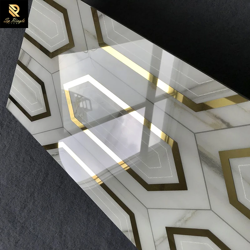 Springletile Gold Inlay Tile - Durable, Non-Slip Porcelain