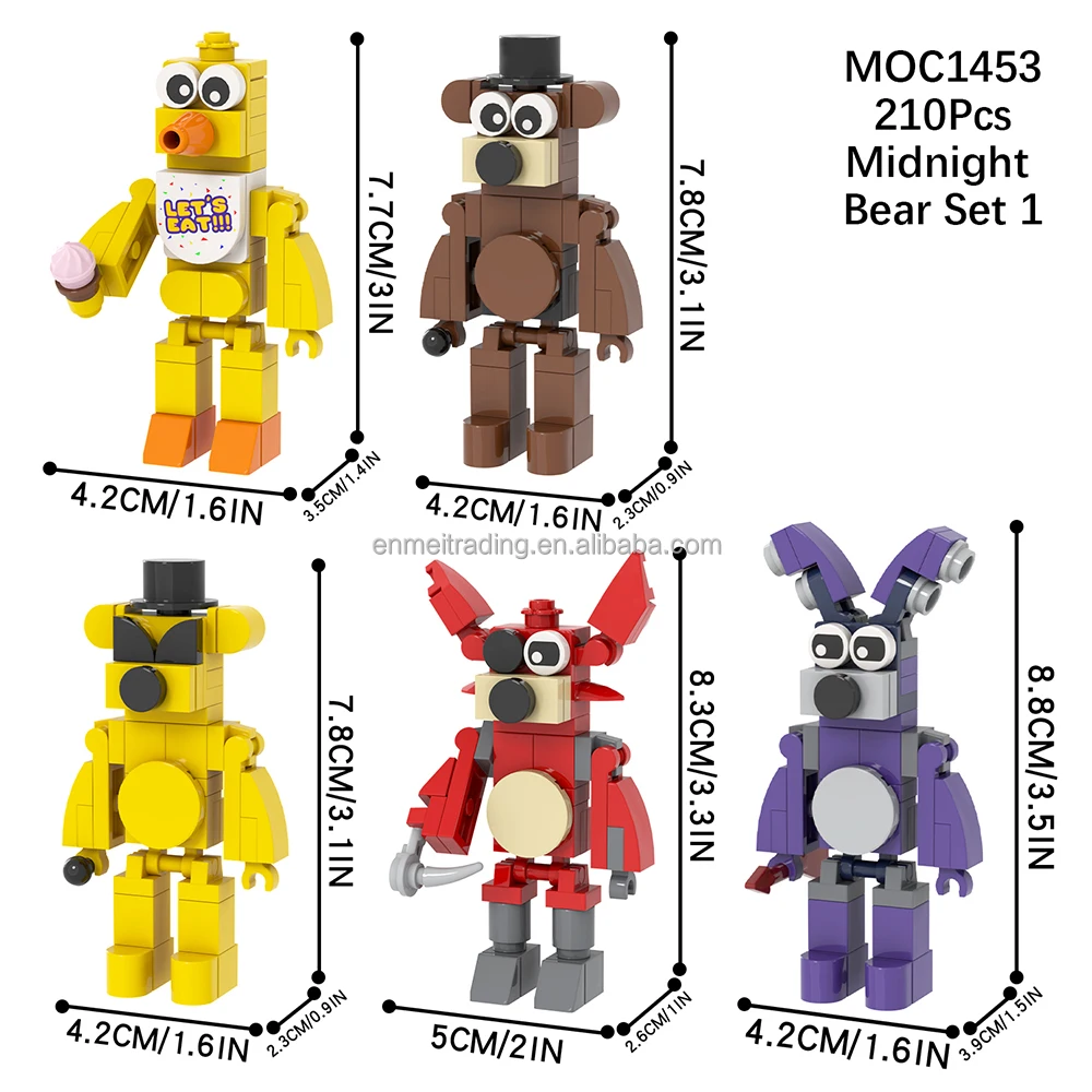 Fnaf Mini Sets Freddy Foxy Figures Building Block Sets Diy Kits Moc ...